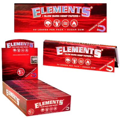 2x Elements Red 1 1/4 Hemp Rolling Paper 50 Sheets *FREE USA Shipping ...