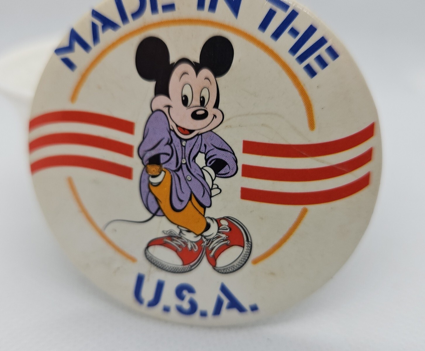 Mickey Mouse Made in the USA Pinback Button 1986 2 1/4 Inch Disney | eBay