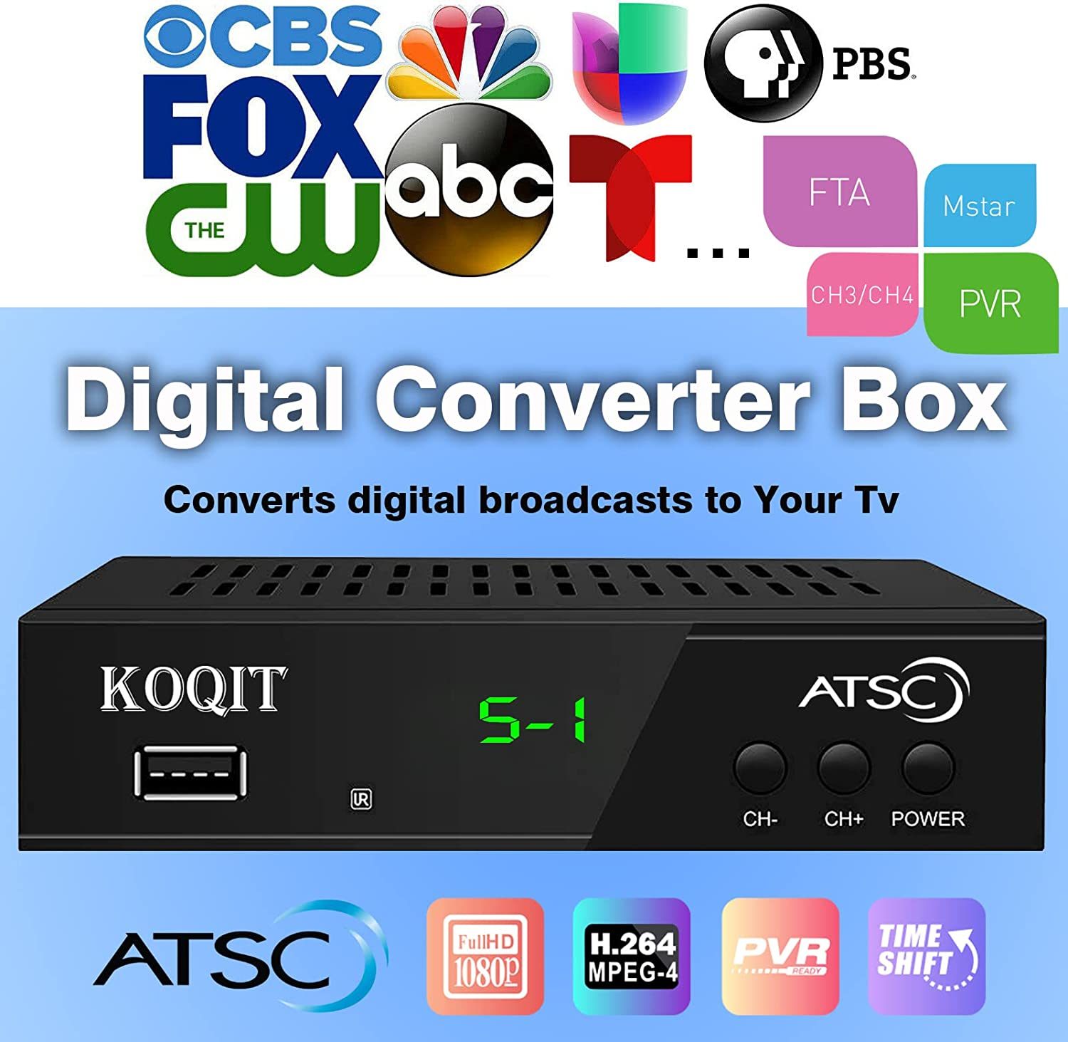 ATSC TV Tuner Digital Converter Box USB DVR Recorders for Tv ...