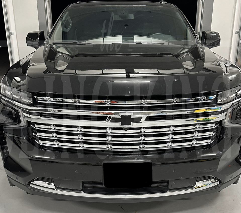 2021-2024 Chevy Tahoe / Suburban Chrome Grille Insert Grill Overlay LT ...