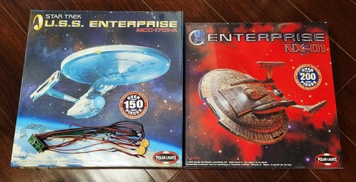 2 Star Trek Polar Lights 1/350 Model Kits - Enterprise 1701A & NX-01 ...