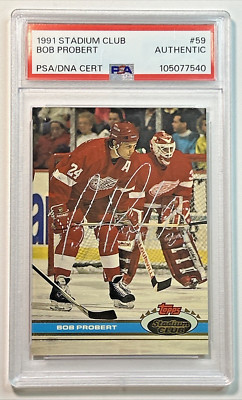 1991 Bob Probert Stadium Club #59 SIGNED Card PSA DNA Authentic | eBay