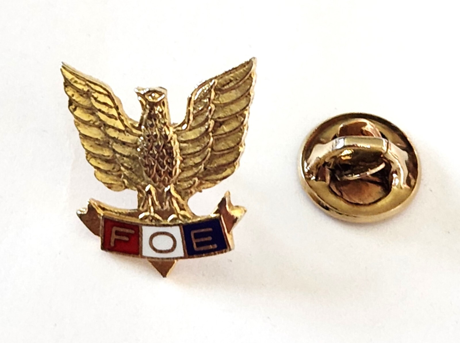 Fraternal Order of Eagles FOE Vintage Goldtone & Enamel Lapel Pin | eBay