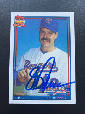 Jeff Russell Signed 1991 Topps #344 Card Texas Rangers Autograph COA | eBay