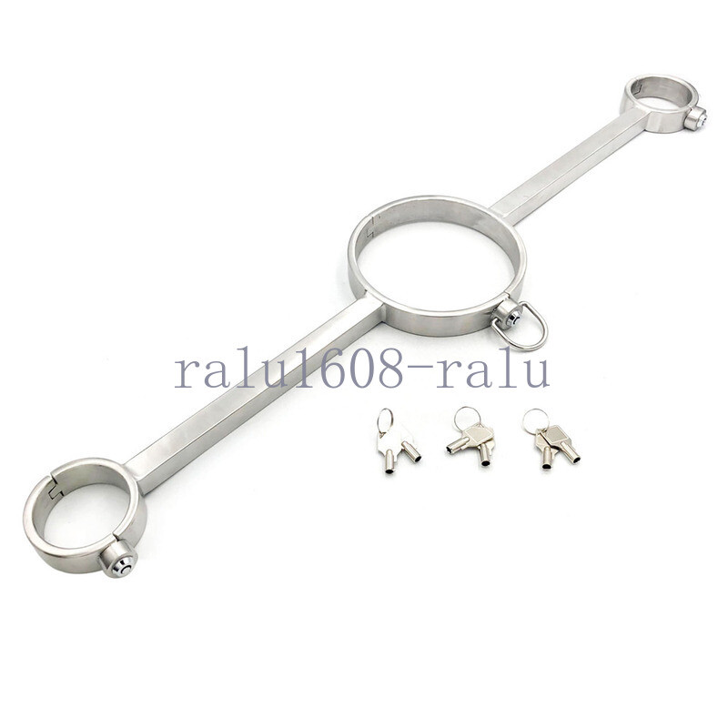 Press Lock Design Stainless Steel Pillory Restraint Handcuffs Cuffs ...