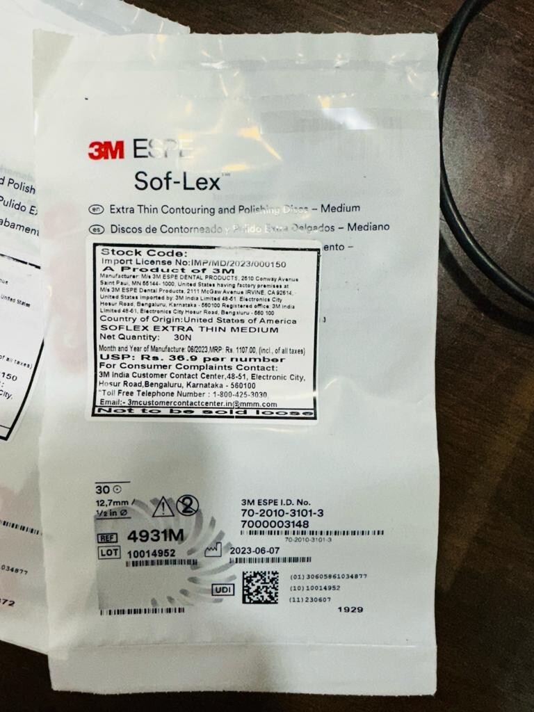 3M Sof-Lex soflex Discs Pack of 30 Orange Series 2382SF 1/2" 12.7 MM ...