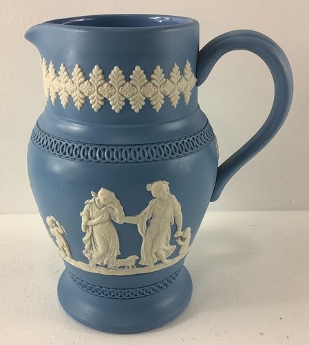 Jasperware Blue Pitcher Jug | eBay