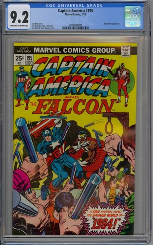 Captain America and the Falcon #195 CGC 9.2 NM- OwWp 1976 Jack Kirby ...