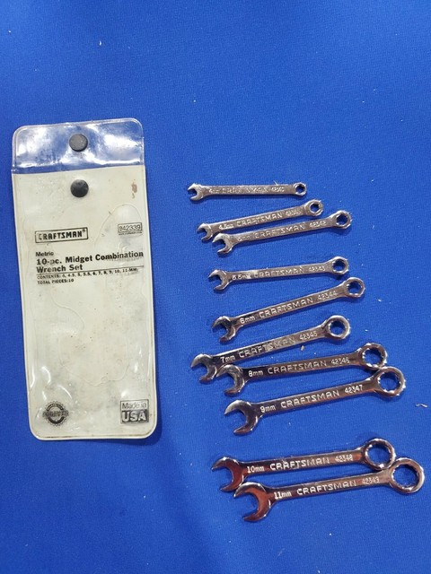 Craftsman 10pc SAE Midget Combination Wrench Set 42319 for sale online ...