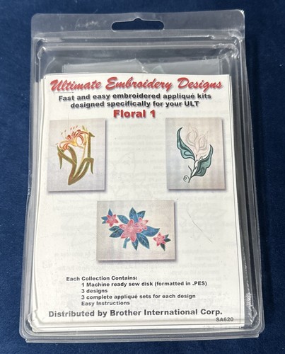 Brother Floral 1 embroidery card applique kit with disk | eBay