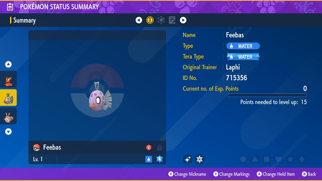 Feebas XXXL Shiny Egg Lv.1 6IV Jumbo Mark Bold Milotic Pokemon Scarlet ...