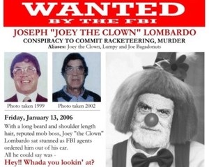 JOEY THE CLOWN LOMBARDO WANTED POSTER 8X10 PHOTO MAFIA ORGANIZED CRIME ...
