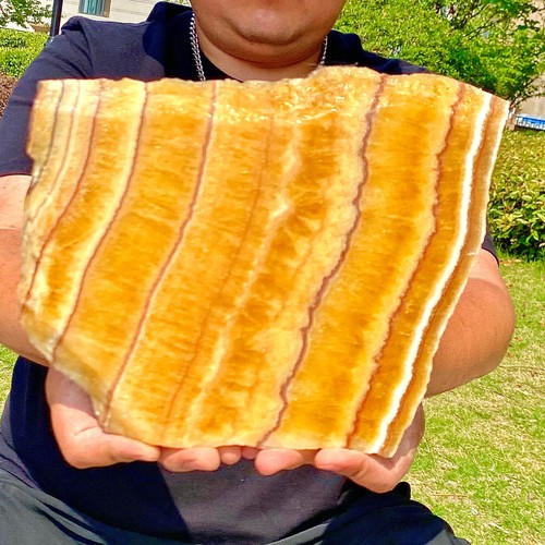 3.67LB Natural yellow calcite flakes mineral polished crystal energy ...