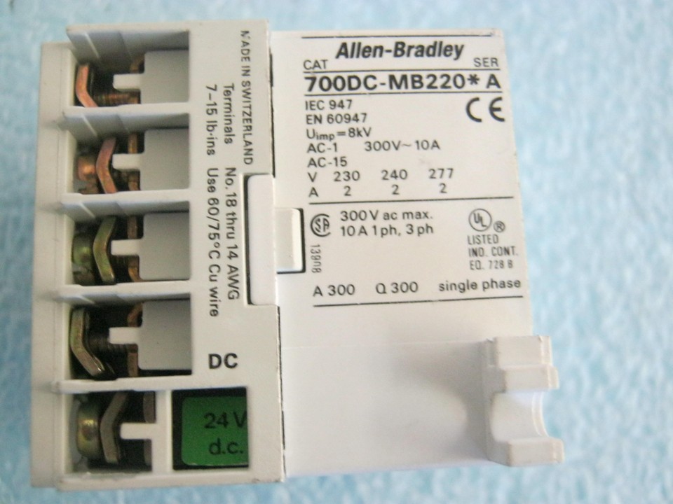 Allen Bradley Cat #: 700DC-MB220* Contactor. Series A | eBay