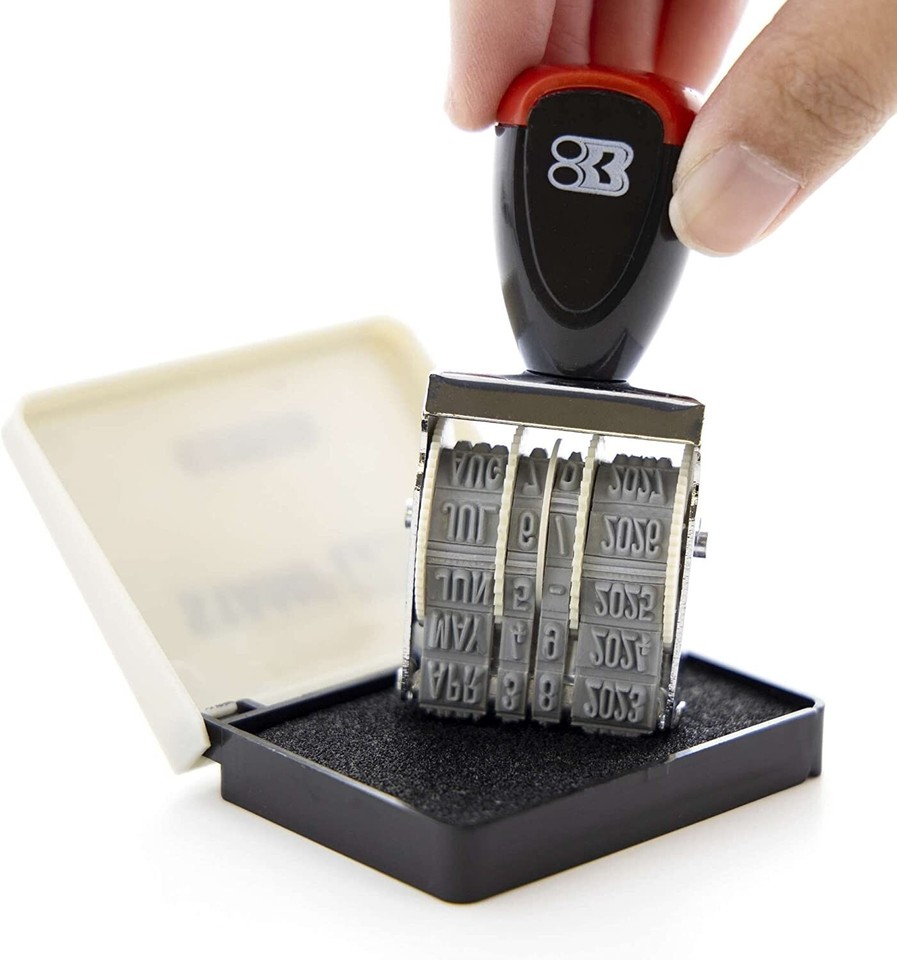 BAZIC Date Stamp and Ink Pad (Black Ink) Stamp Impression Size 1" x 0. ...