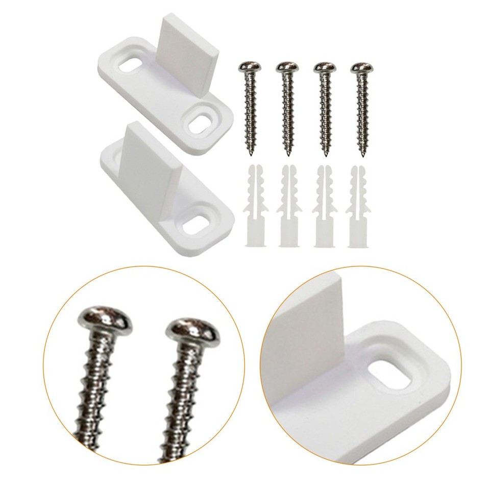 3 Pack Barn Door Floor Guide Chrome Stops for Bottom Sliding Rail Track ...