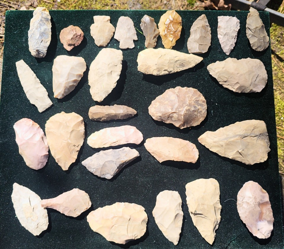 Lot Of Authentic Ancient Native American Artifacts Arrowheads Blades ...