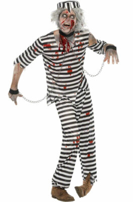 Zombie Convict Jail Prisoner Adult Halloween Costume | eBay