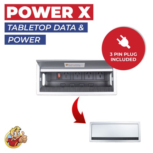 Power Data Box Table Desk Top Recessed Power Dock Stocket & Bezel Flip ...