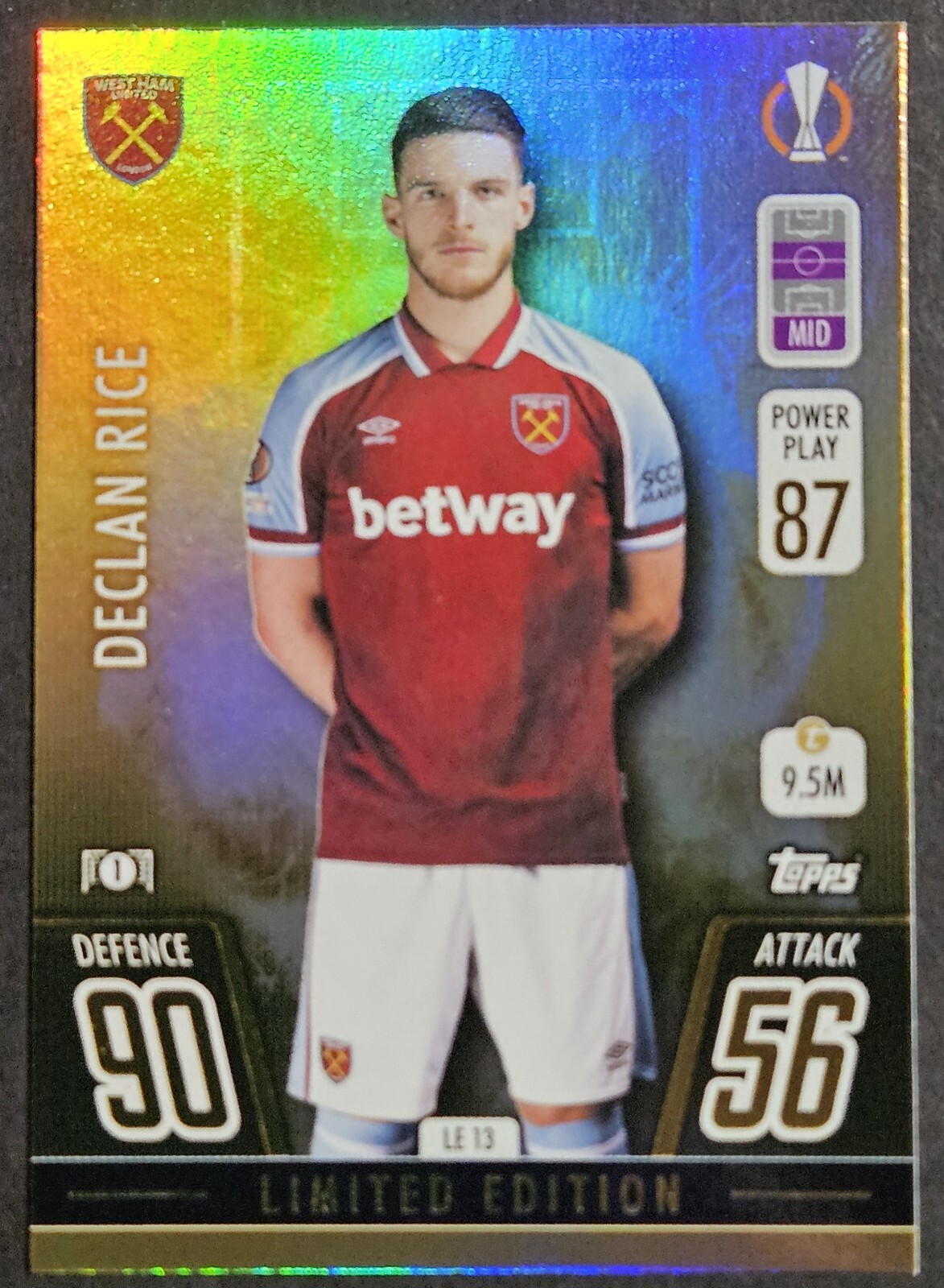 2021 Topps Match Attax Declan Rice Limited Edition Gold Foil | eBay
