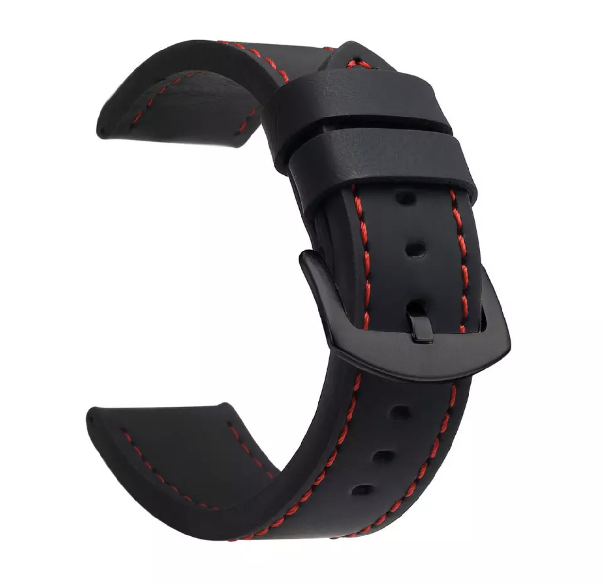 BLACK BUCKLE HIGH QUALITY LEATHER WATCH STRAP BAND BLACK BROWN TAN GREY ...