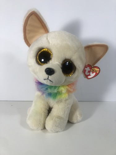 Ty Beanie Boo Chewy The Chihuahua With Rainbow Neck Large 11 Inches | eBay