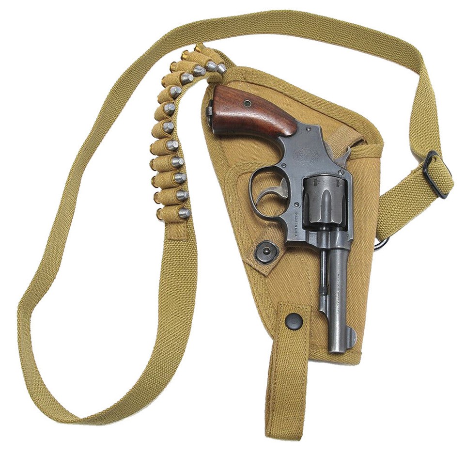 US WW2 M3 Victory Revolver Pilots Shoulder Holster Premium Canvas 12 ...