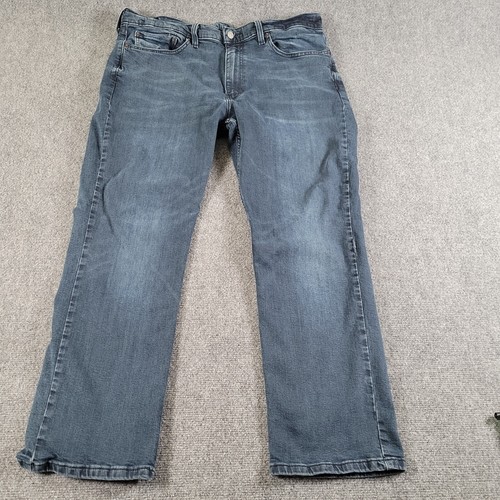 Levis 514 Jeans Men's (38x30 Label) Straight Leg Stretch Blue Stitch | eBay