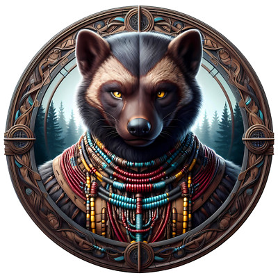 Wolverine Spirit Animal Decal - Native American Totem Decal - 5" Inch ...