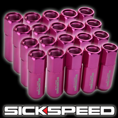 SICKSPEED 20 PC PINK 60MM ALUMINUM LUG NUTS FOR WHEELS/RIMS 12X1.5 N17 ...