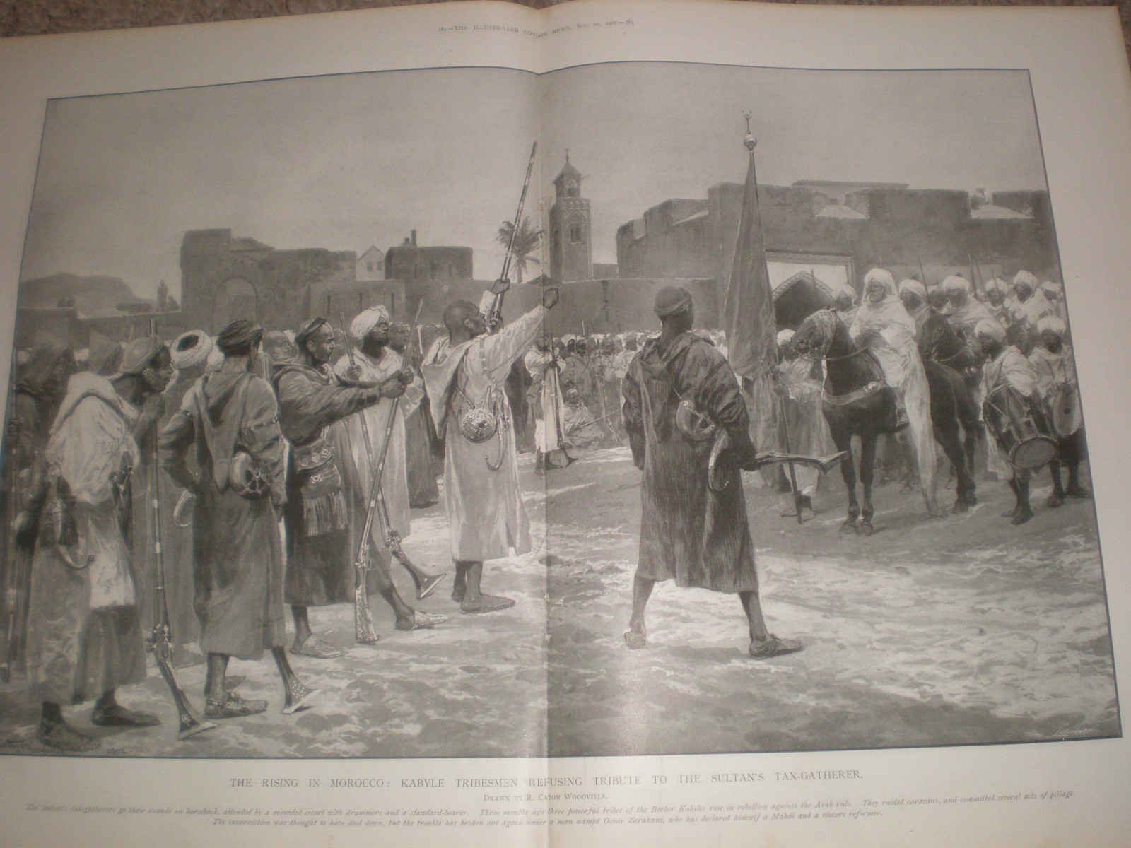 Morocco Berber Kabyle men refuse Sultan's tax by R C Woodville 1902 ...