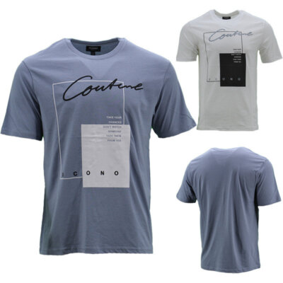 ICONO Mens Printed T Shirts Regular Fit Short Sleeve Crew Neck Summer ...