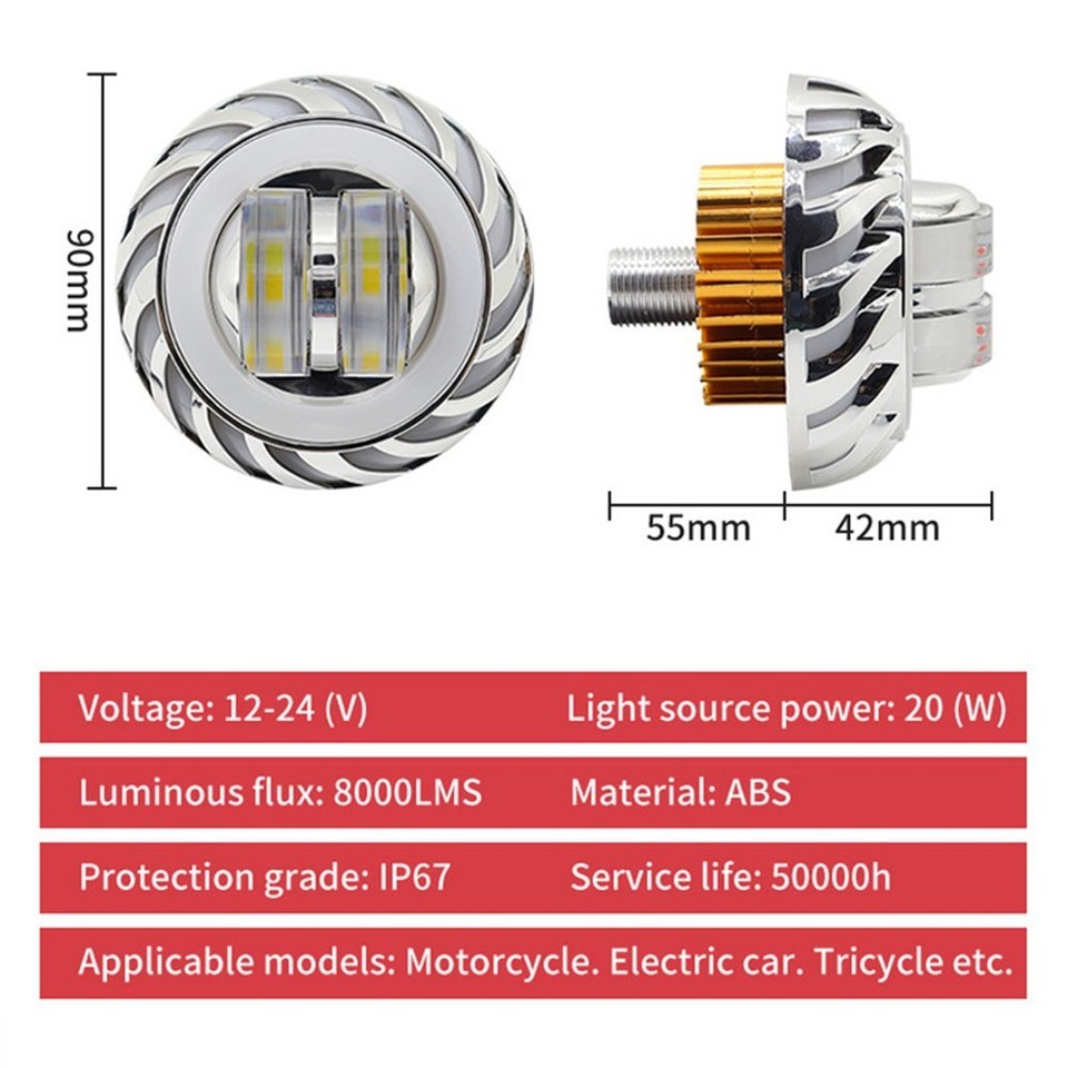 LED Headlight 4800LM for Motorcycle and Car with Long Lasting Aluminum ...