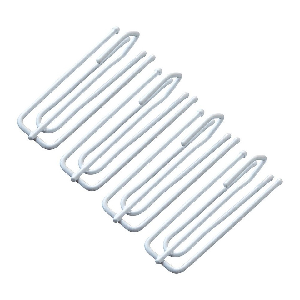 15pcs Stainless Steel Curtain Hooks Double Metal Drapery Four Fork Hook ...