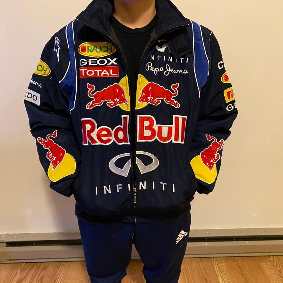 Red Bull F1 Racing Jacket Bomber Embroidered and Quilted Inside | eBay