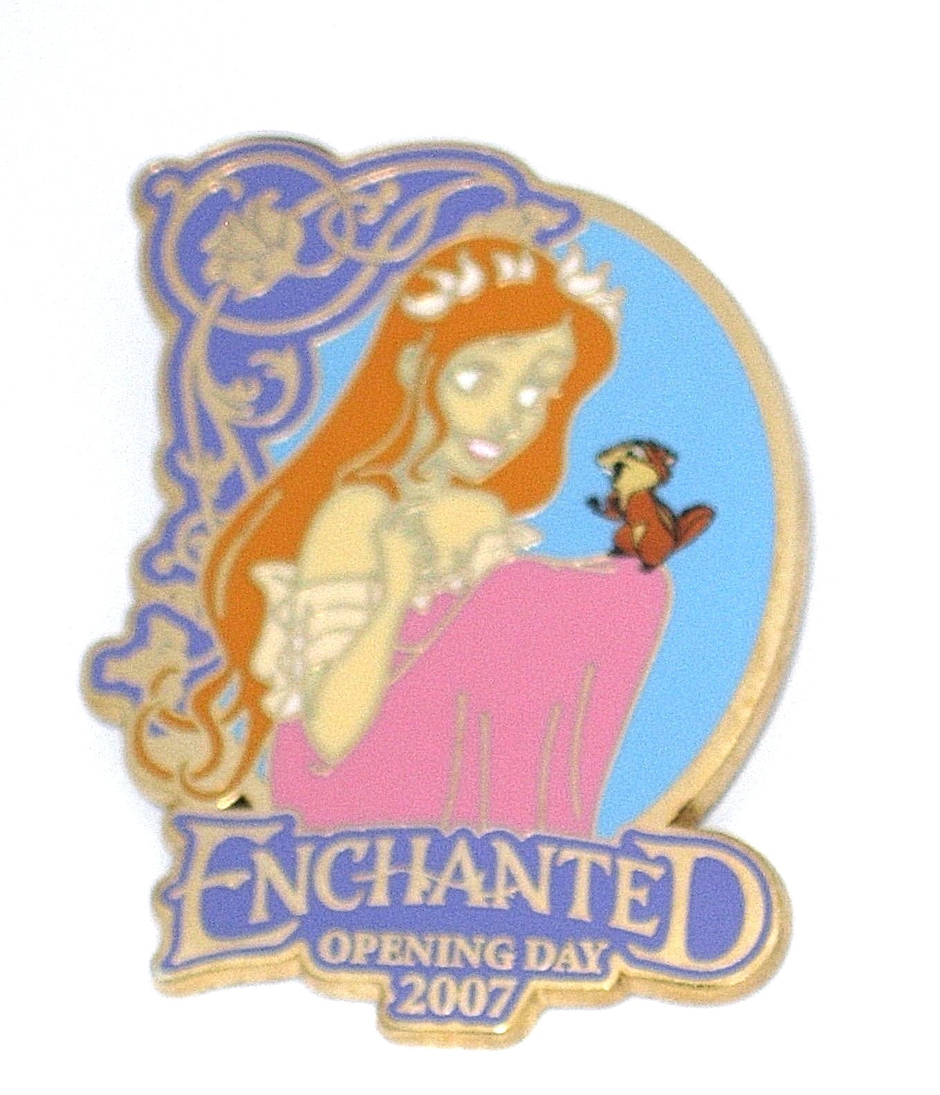 RARE LE Disney Pin Giselle Pip Enchanted Animated Opening Day Scroll ...
