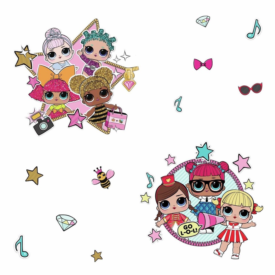 LOL Surprise Peel & Stick GIANT Wall Decals Queen Bee Dolls Girls Room ...