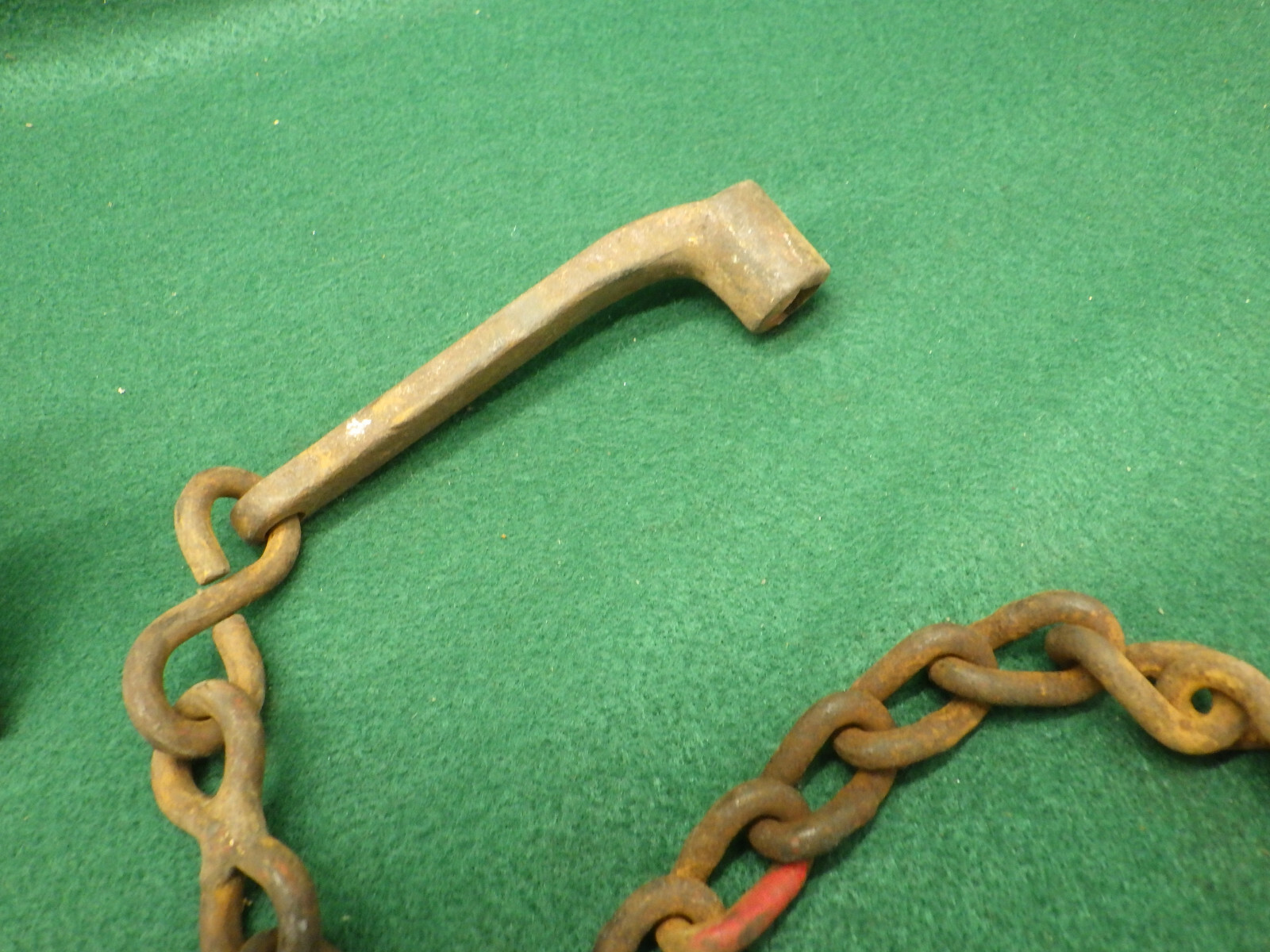Vintage farm implement/tractor/equipment/tool wrench 3/8 square w/chain ...
