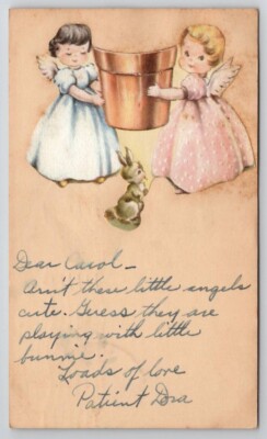 Handmade Hand-cut Die-cut Applique Precious Angels Randolph MA Postcard ...