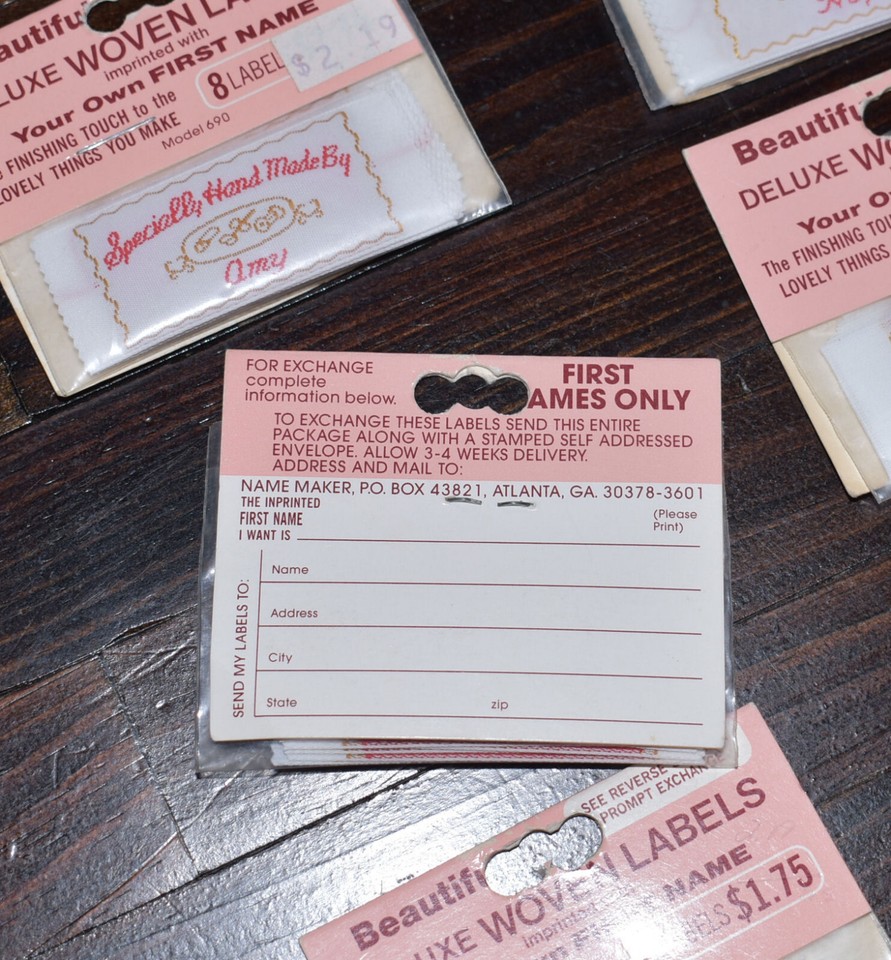 Vintage NOS Deluxe Woven Labels Specially Hand Made By Personalized ...