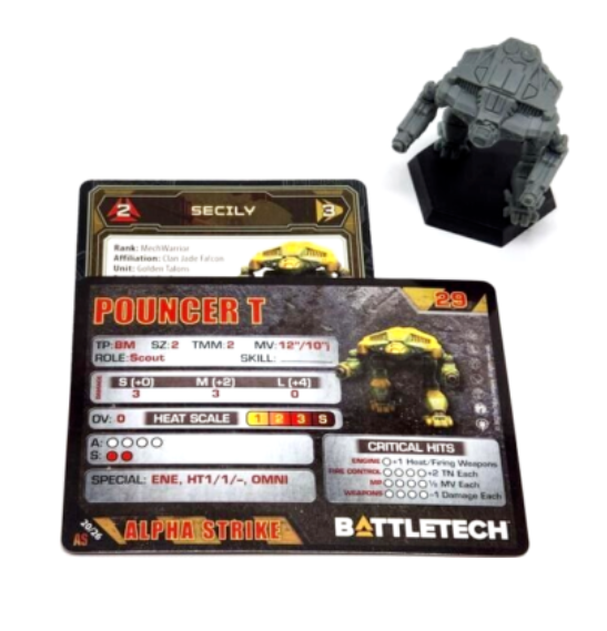 Battletech Pouncer Mech + Pilot Cards Alpha Strike Box Set Clan ...