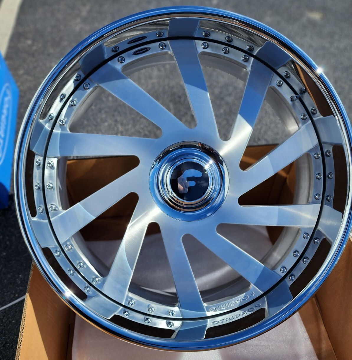 26" Inch Brushed Forgiato Twisted Concavo 5x115 5x120.7 XL Floating Cap ...