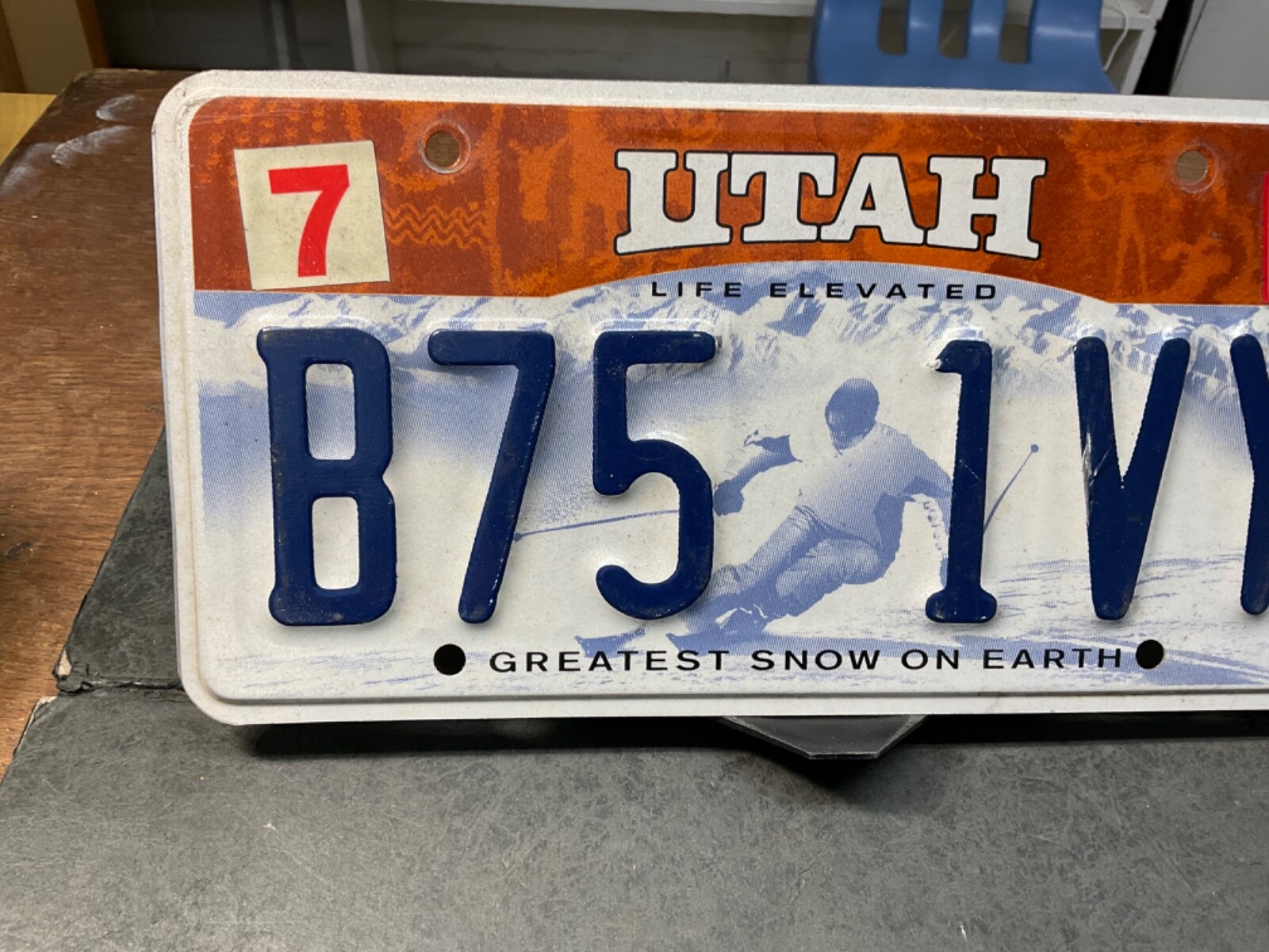 License Plate Tag Vintage Utah B75 1VY 2012 “Greatest Snow On Earth ...