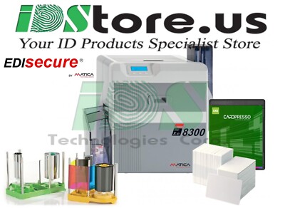 EDIsecure XID 8300 Retransfer Dual Side Complete Photo ID Card Printer ...