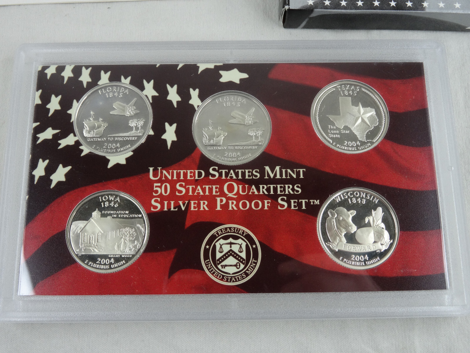 2004-S Silver Quarter Proof Set 5 Coins OGP & COA 90% US Mint Statehood ...