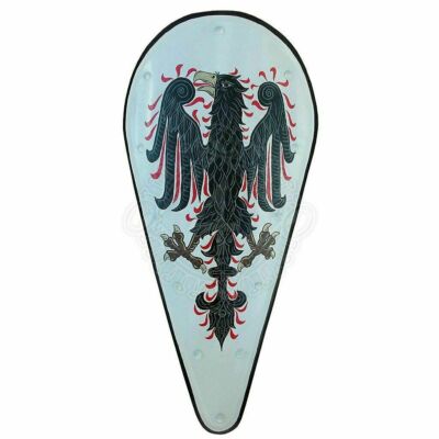 30" Medieval Larp Warrior Steel Almond shaped shield / Norman shield ...