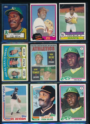 Lot (15) Vida Blue 1970 Topps #21 552 110 310 92 680 576 431 etc (GS59 ...