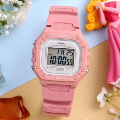 Casio Universal Pink Waterproof Electronic Watch W-218HC-4A | eBay
