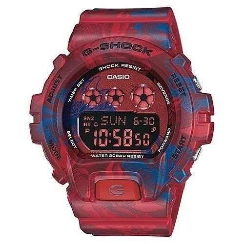 Casio Gmds6900f-4 G-shock Black Digital Dial Red Blue Resin Band Watch ...