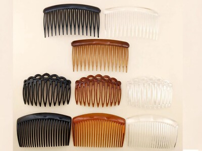 Clear side combs in strong plastic. Pack of 4 hair combs cm long ...